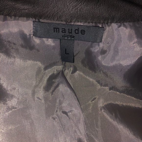 Maude | Jackets & Coats | Maude Faux Leather Moto Distressed Jacket In ...